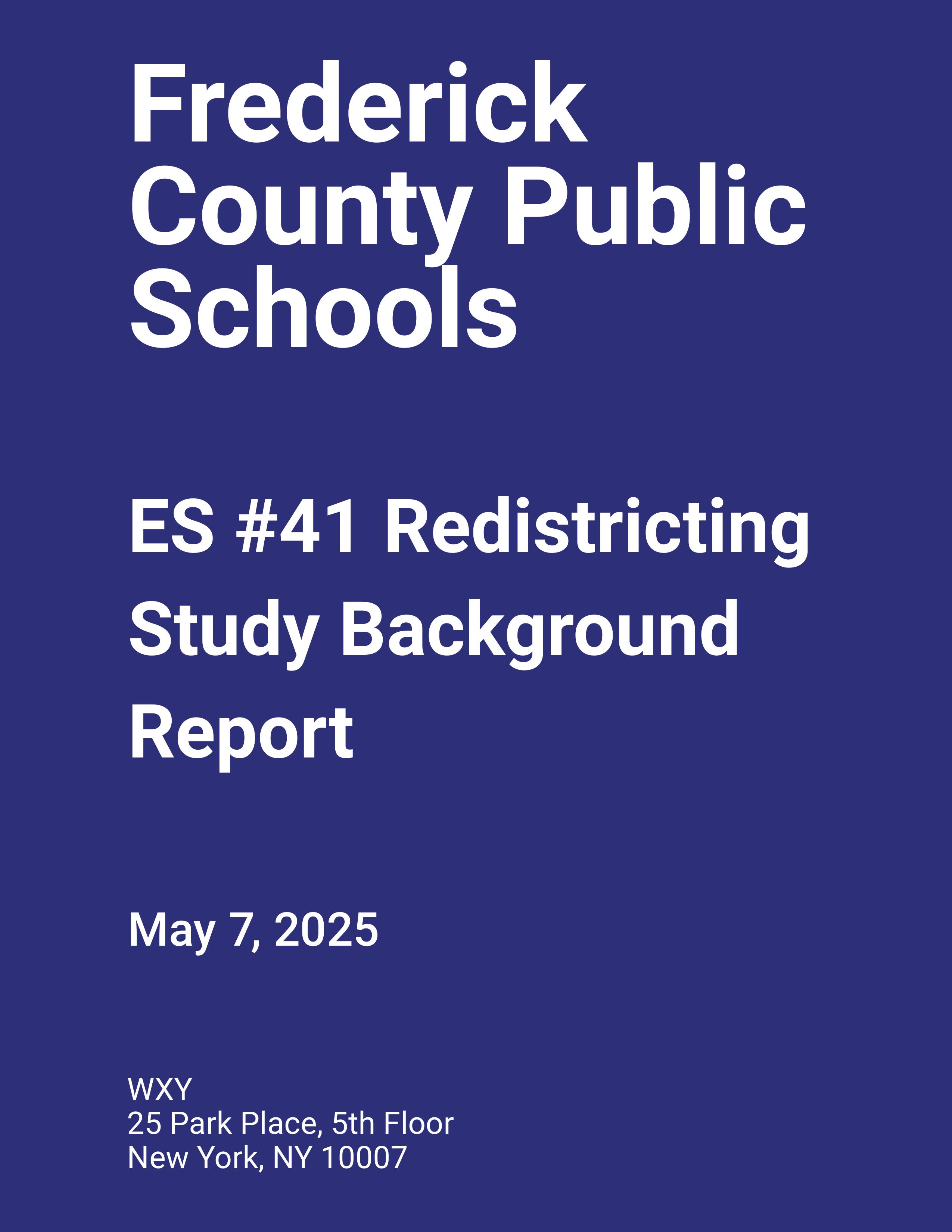 Elementary School #41 Redistricting Study